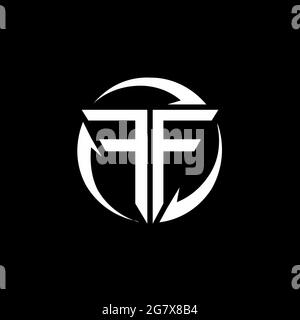 FF logo with triangle shape and circle rounded design template isolated ...