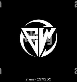 EW logo monogram with triangle shape and circle rounded style isolated ...