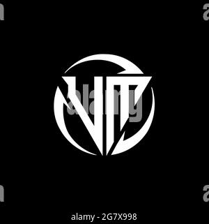 UM Monogram logo letter with triangle play shape and circle rounded ...
