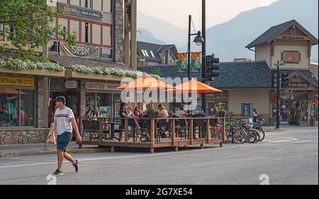 Canmore, Alberta, Canada – July 14, 2021: Entrance to The Wood ...