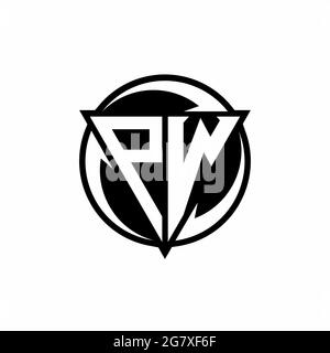 PW logo monogram with triangle shape and circle rounded style isolated ...
