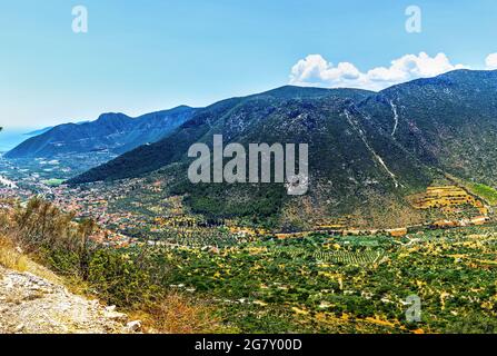 The Leonidio town in Peloponnese, Greece on a sunny summer day Stock ...