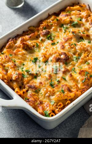 Homemade Chicago Baked Mostaccioli with Sauce and Cheese Stock Photo ...