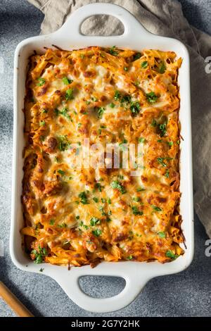 Homemade Chicago Baked Mostaccioli with Sauce and Cheese Stock Photo ...