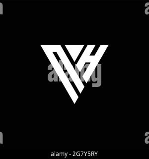 NH Monogram logo letter with simple modern shape style design template ...