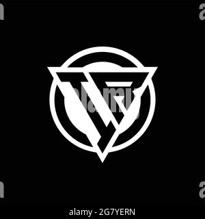 IR logo with negative space triangle and circle shape design template ...