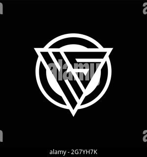 SK logo with negative space triangle and circle shape design template ...