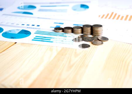 Coins, Savings, Chart Analyze Stock Photo - Alamy
