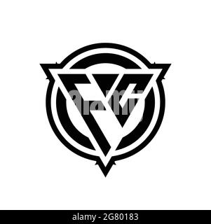 FC logo with triangle shape and circle rounded design template isolated ...