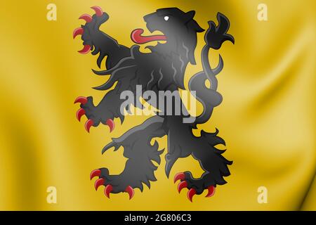 3D Flanders region coat of arms, Belgium. 3D Illustration Stock Photo ...