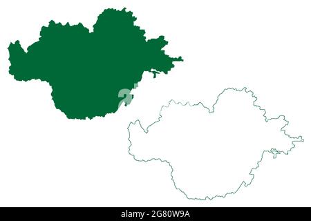 Nagaur district (Rajasthan State, Republic of India) map vector ...