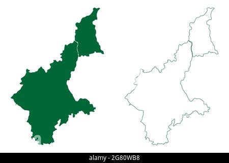 Kota district (Rajasthan State, Republic of India) map vector ...