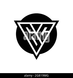 GC logo with triangle shape and circle rounded design template isolated on white background ...