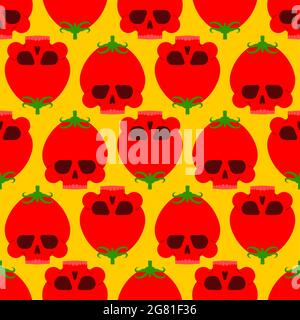 Skull tomato isolated. Deadly scary vegetable vector illustration Stock ...