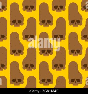 Skull Potato isolated. potatoes skeleton. Deadly scary vegetable vector ...
