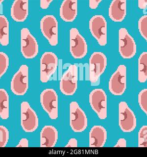 Human ear pixel art. 8 bit Part of body vector illustration Stock ...