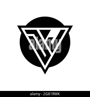 JD logo with triangle shape and circle rounded design template isolated ...