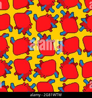 Anatomical heart pixel art. 8 bit Internal organ vector illustration ...