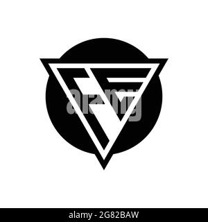 FE logo with triangle shape and circle rounded design template isolated ...