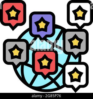 world reputation management color icon vector illustration Stock Vector ...