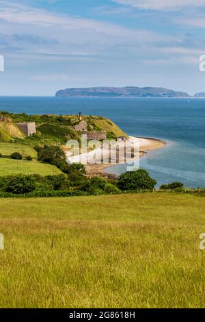 The disused Penmon Quarry on the Menai Strait, Isle of Anglesey, North ...