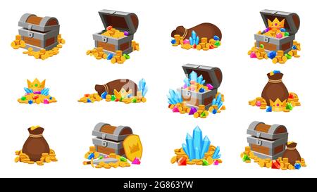 Treasures chest animation. Treasure box animated frames, golden ...