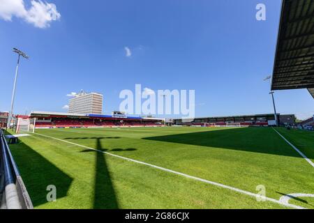 Mornflake Stadium home of Crewe Alexandra football club sign Stock ...