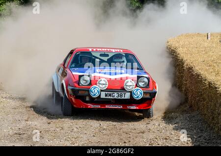 A Triumph TR7 V8 Rally Car, on display at the 2018 London Classic Car ...