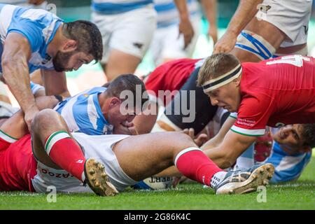 Tomas Cubelli (Argentina) scores during the 2021 Summer Internationals ...