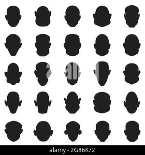 character face vector shapes, cartoon head icon Stock Vector Image ...