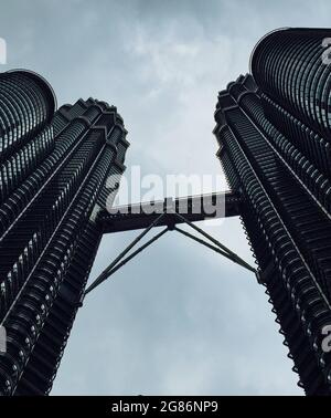 Abstract modern architecture background of the Petronas Twin Towers in ...
