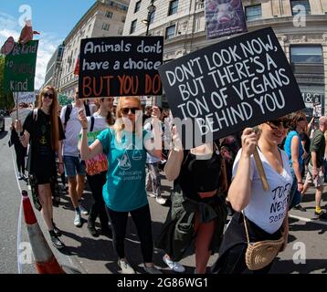 The Official Animal Rights March London 2019. Activists marching ...