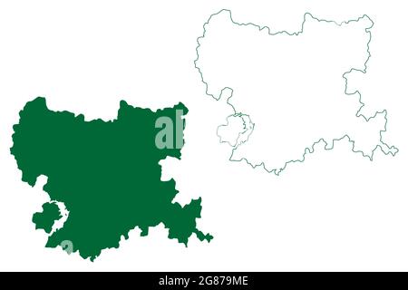 Tonk district (Rajasthan State, Republic of India) map vector ...