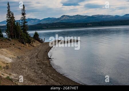 Views of Yellowstone lake Along Storm Point Nature Trail Stock Photo ...