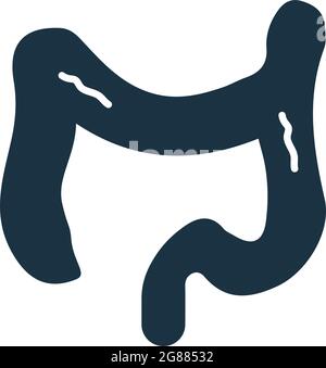 Bowel, colon, proctology icon is isolated on white background. Use for ...