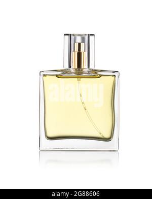 Elegant design glass jar of perfume isolated on white background Stock ...