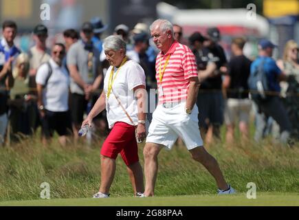 Rory McIlroy's parents Gerry McIlroy and Rosie McDonald during day four ...