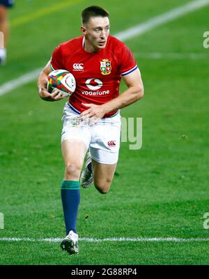 British & Irish Lions' Josh Adams on his way to scoring his side's ...