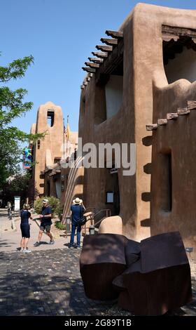 Pueblo Revival Style Buildings , Santa Fe Stock Photo - Alamy