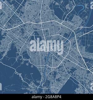 Sapporo city map. Detailed map administrative area, land panorama ...