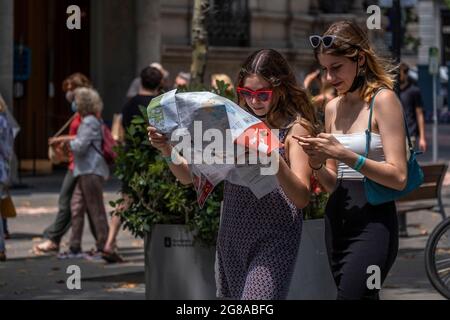 Barcelona, Spain. 18th July, 2021. People are seen being evicted by the ...