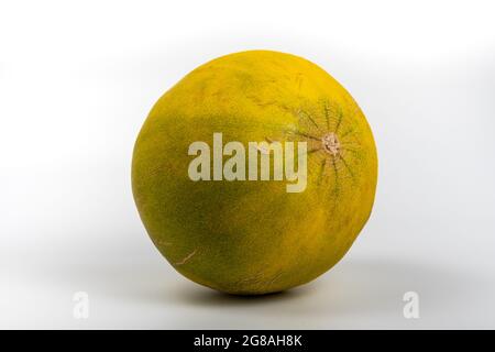 Limelon fruit isolated on white. Limelon is a New Hybrid Fruit, Half ...