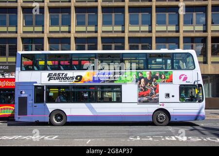 Glasgow first double decker city bus Scotland UK Stock Photo - Alamy