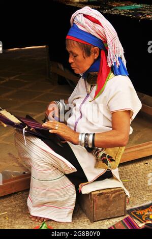 Kayan Lahwi women ethnic groups of Kayah State of Karen people wear the ...