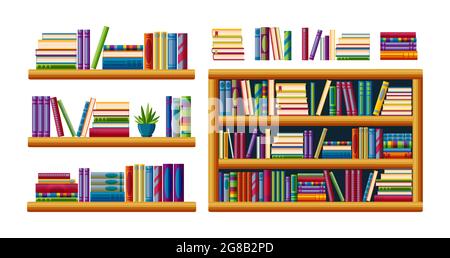 home bookshelves library cartoon vector illustration Stock Vector Image ...