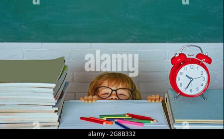 Lazy boy being late for school Stock Photo - Alamy