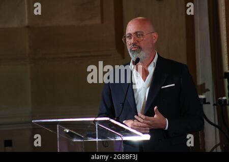 Modena, Italy, July 1 2021 - Stefano Bonaccini, Emilia Romagna regional ...