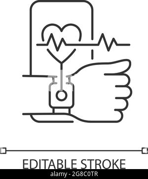 Health Tracking icon. Simple line element fitness symbol for templates ...