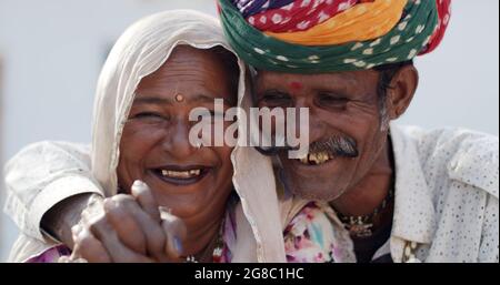 Authentic South Asian elder couple in traditional clothing Stock Photo ...