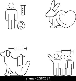 Animal experiments concept with laboratory symbols and text flat vector ...